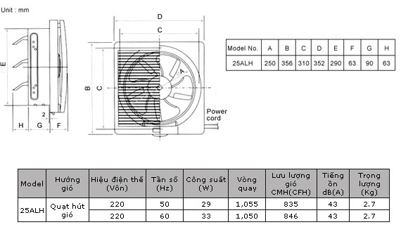 Quạt hút KDK 25ALH chính hãng, giá tốt | nguyenkim.com