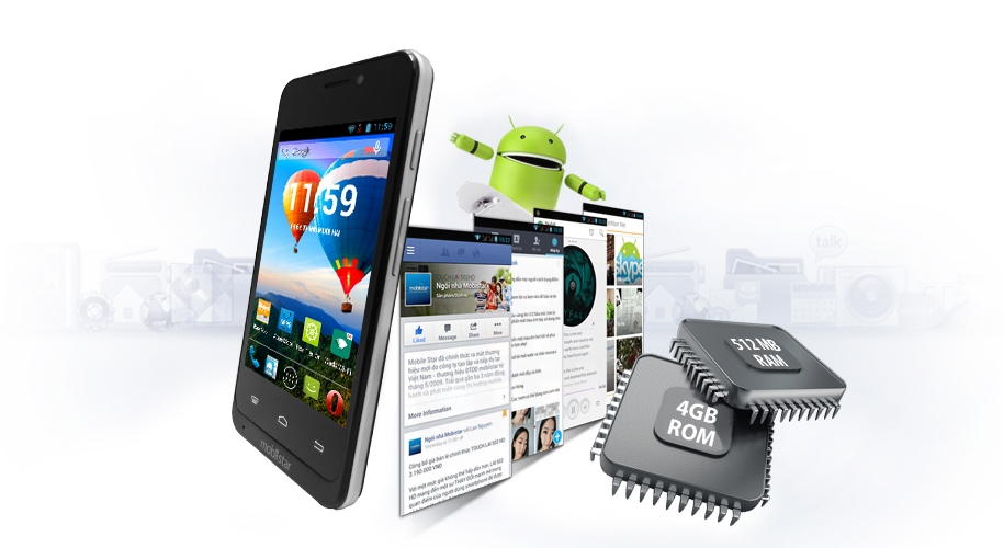 Điện thoại MobiiStar Touchbean 402M Đen 2 sim giá rẻ tại Nguyễn Kim