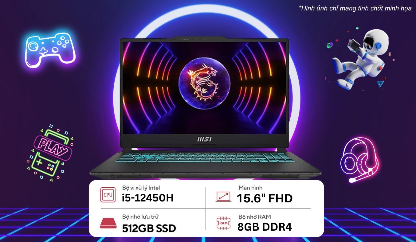 Laptop MSI Gaming Cyborg 15 i5-12450H (A12UCX-281VN) Giá Rẻ | Nguyễn Kim