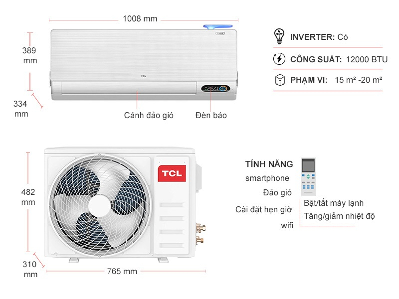 Máy Lạnh TCL Inverter 1.5 HP TAC-13CSD/FBI Giá Rẻ, Chính Hãng | Nguyễn Kim