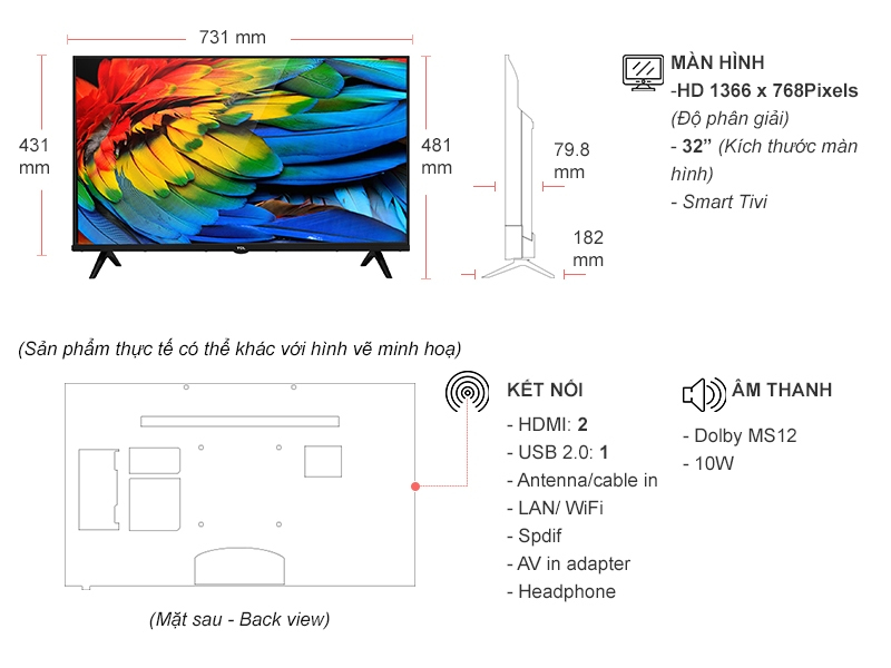 Tivi TCL 32 inch LED L32S66A Giá Tốt | Nguyễn Kim