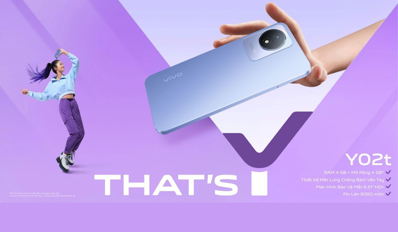 Điện Thoại Vivo Y02T 4GB/64GB Xanh Tím Giá Rẻ, Chính Hãng | Nguyễn Kim