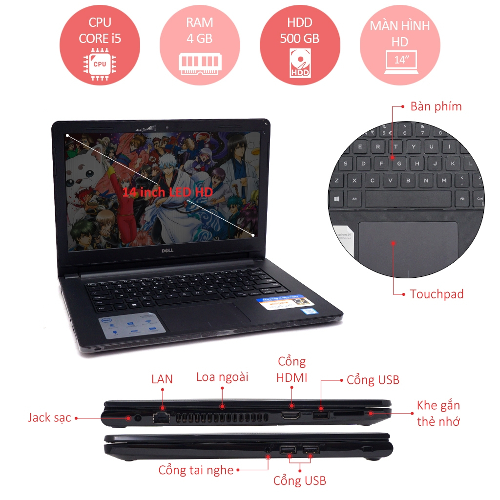 Dell Inspiron 14-3459 C3I51105 chính hãng giá tốt tại Nguyễn Kim