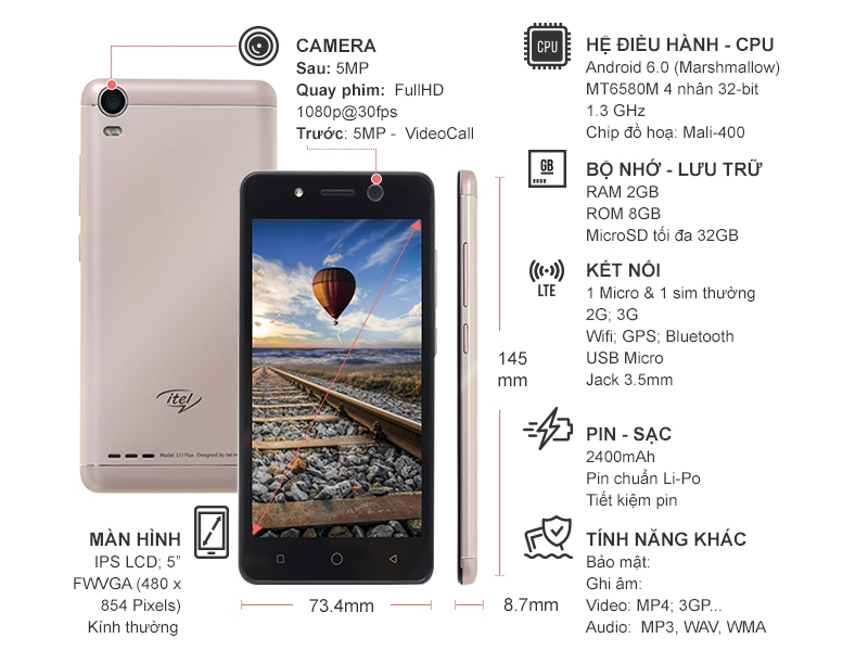 Itel S11 Plus vàng chính hãng, giá tốt | nguyenkim.com