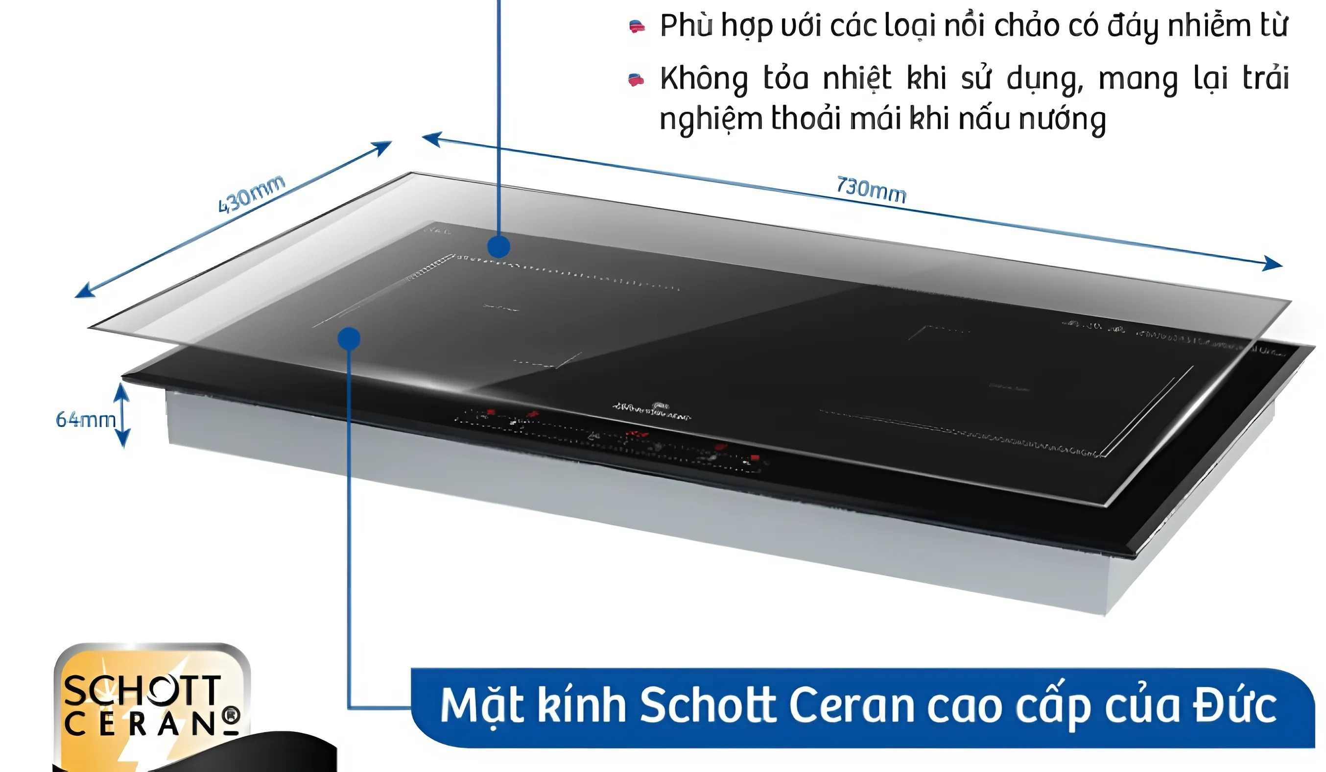 Bếp từ đôi BlueStone ICB-6833 Giá Rẻ, Chính Hãng | Nguyễn Kim