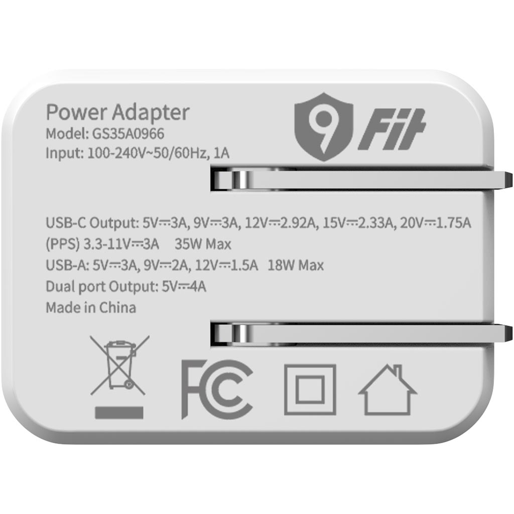 Củ sạc 9Fit PD 35W 1A1C GaN 9FAC001W Trắng Giá Rẻ | Nguyễn Kim