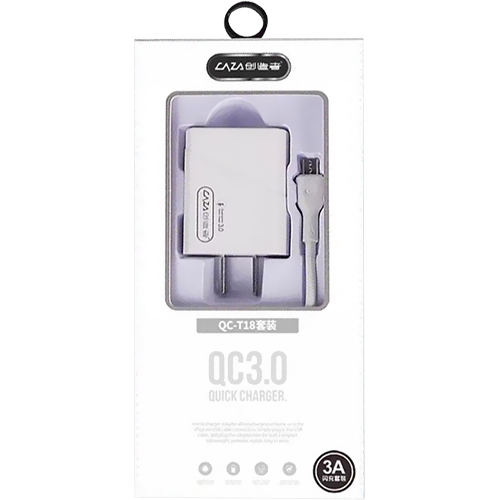 Bộ cóc cáp sạc Caza QC-L18 micro chính hãng tại Nguyễn Kim