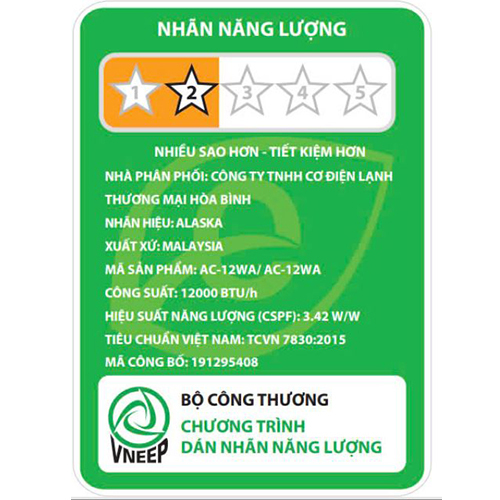 Máy lạnh Alaska 1.5 HP AC-12WA Giá Tốt | Nguyễn Kim