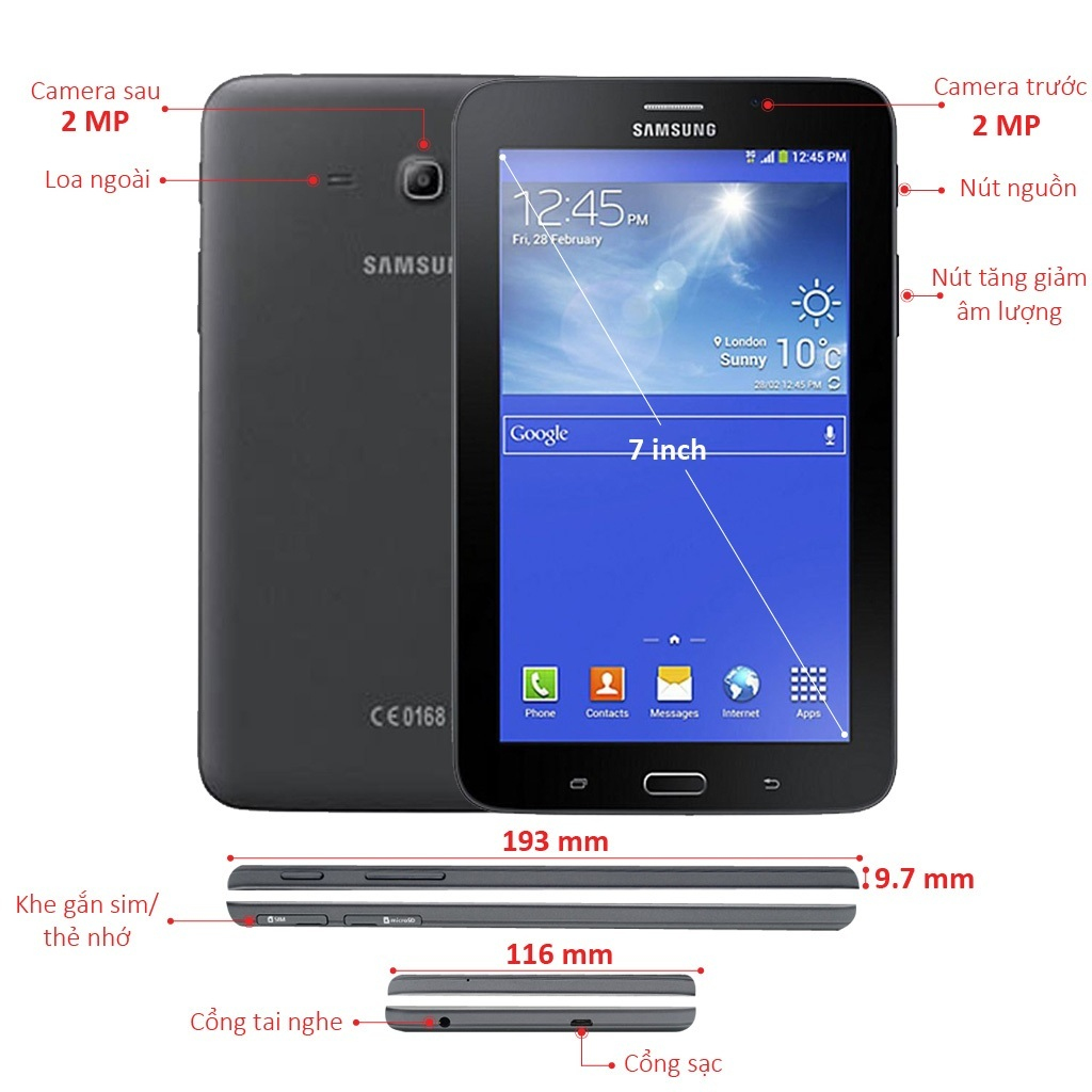 Samsung Galaxy Tab 3 V SM-T116 chính hãng giá tốt tại Nguyễn Kim