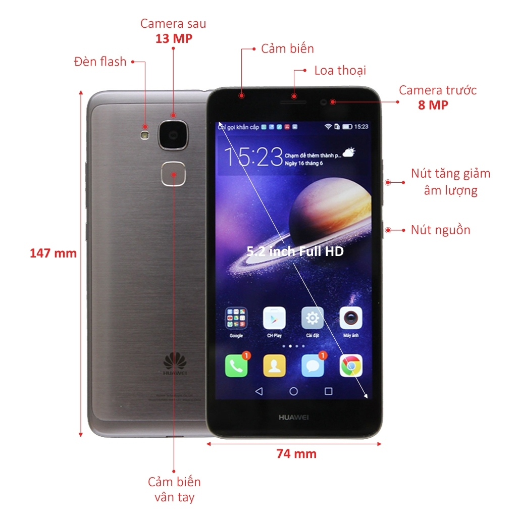 Điện thoại di động HUAWEI GR5 mini xám chính hãng, giá rẻ