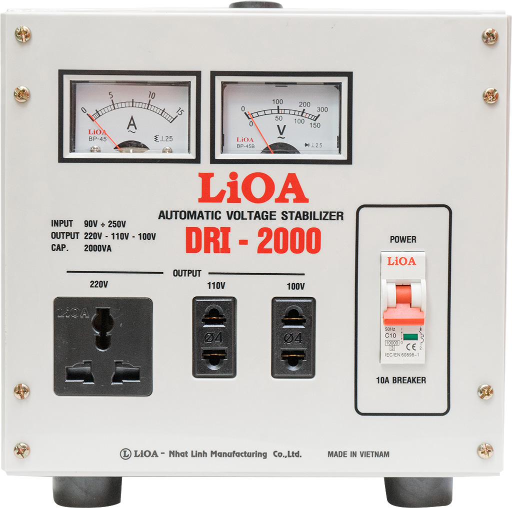 Ổn áp Lioa 1P DRI-2KVA II DRI-2000II giá ưu đãi tại Nguyễn Kim