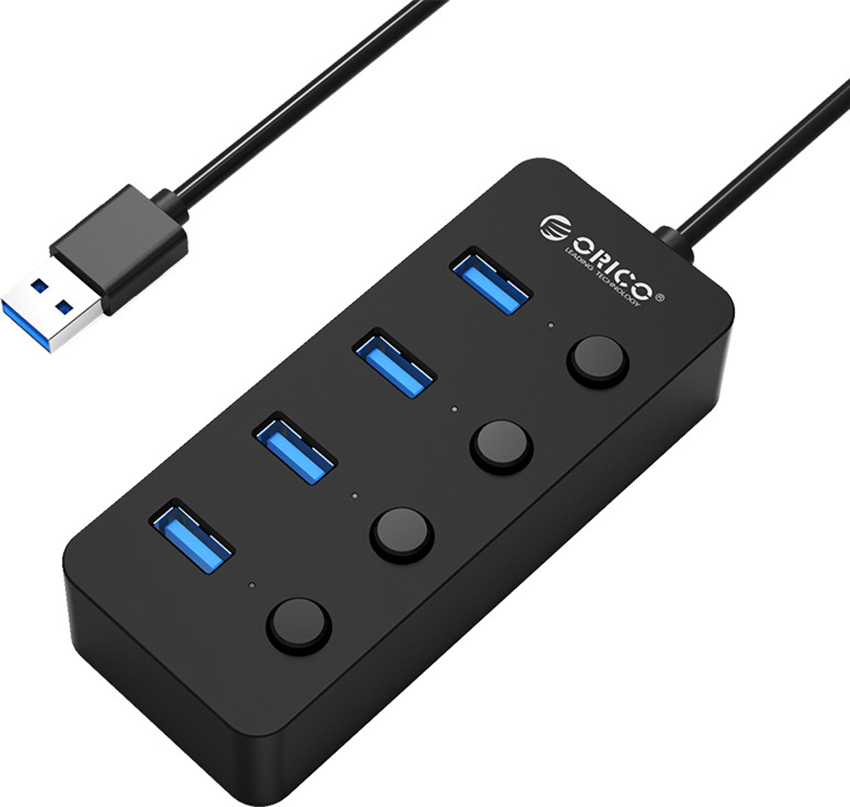 Bộ chia USB Hub 4 cổng USB 3.0 Orico W9PH4-BK (Đen) tại Nguyễn Kim
