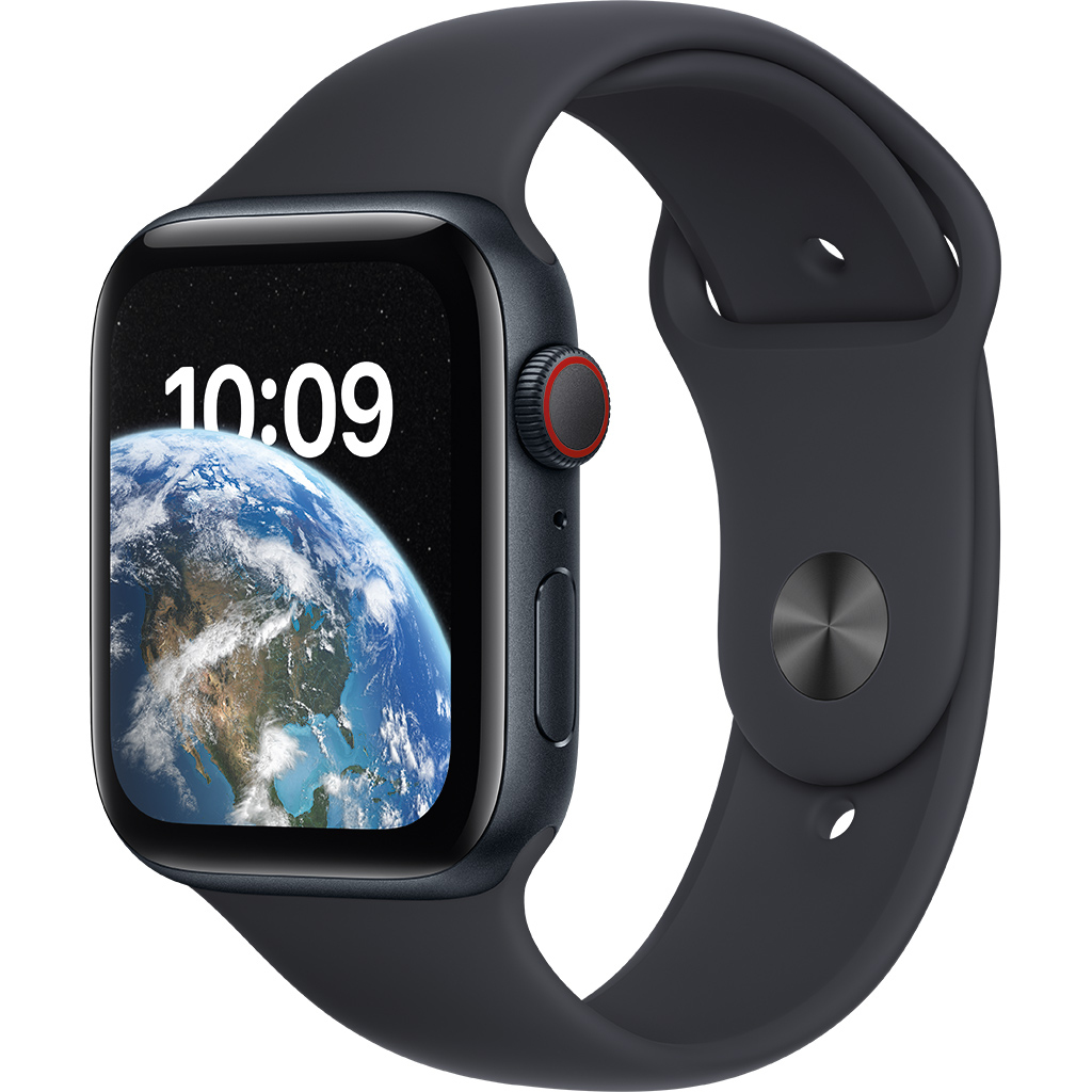 Apple Watch SE LTE 44mm Viền Nhôm Dây Silicone Đen Xanh | Nguyễn Kim