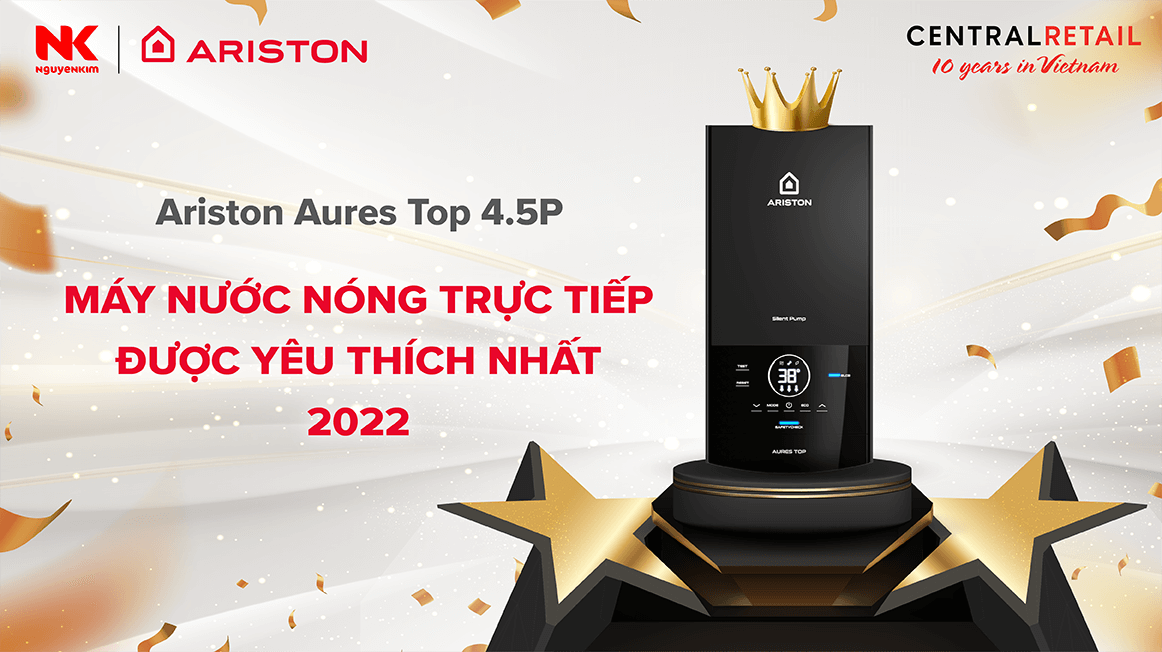 Ariston AURES Top 4.5P xuất sắc đạt giải MÁY NƯỚC NÓNG TRỰC TIẾP ĐƯỢC ...