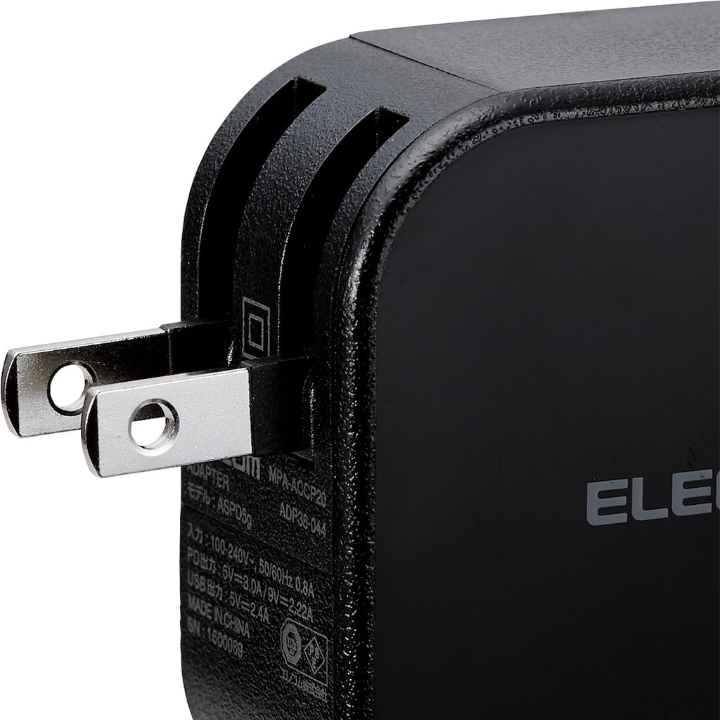 Củ sạc PD 2 cổng Type-C & USB-A Elecom MPA-ACCP20 Đen | Nguyễn Kim