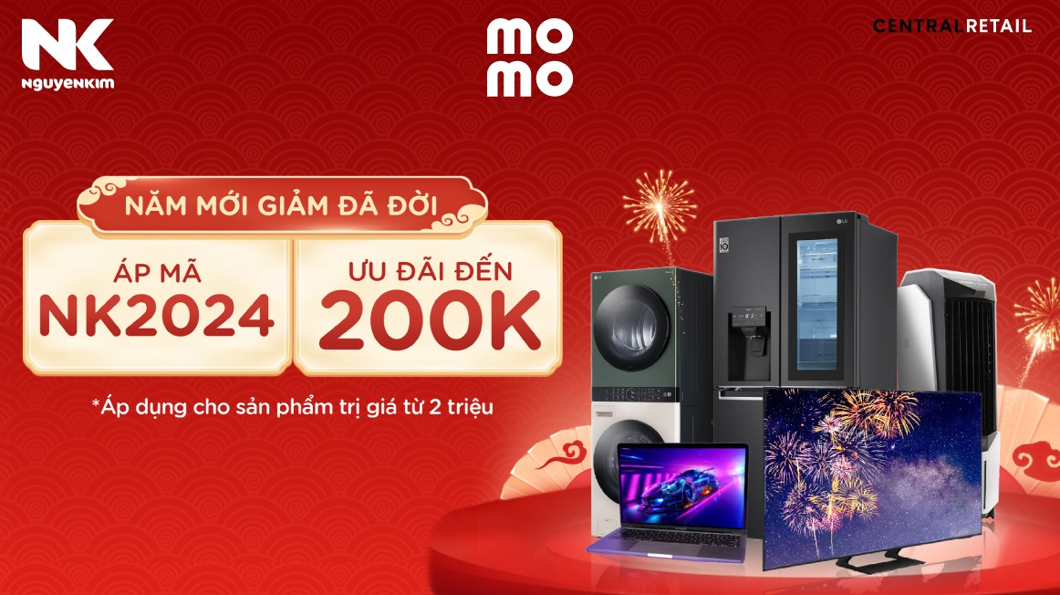 Đón lộc đầu năm - Giảm Ngay Đến 200.000đ Khi Thanh Toán Qua MoMo | Nguyễn Kim Blog