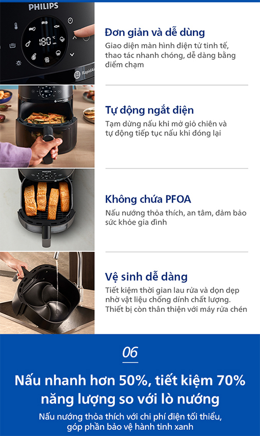 Nồi chiên không dầu Philips NA220/00 Giá Rẻ, Chính Hãng | Nguyễn Kim