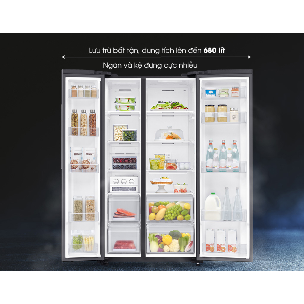 RS62R5001B4/SV Tủ Lạnh Samsung 680 lít: Giá tốt 5/2024, trả góp 0%