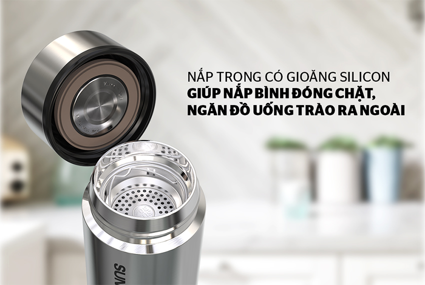 Bình giữ nhiệt inox 304 Sunhouse 450 ml KS-TU450I Giá Rẻ, Chính Hãng | Nguyễn Ki