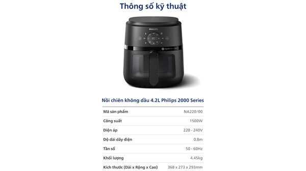 Nồi chiên không dầu Philips NA220/00 Giá Rẻ, Chính Hãng | Nguyễn Kim