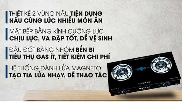 Bếp gas đôi Hayasa HA-8095 Chính Hãng, Giá Rẻ | Nguyễn Kim