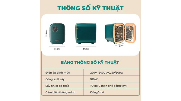 Máy tiệt trùng UV và sấy khô Goldsun GCUD03GR Chính Hãng | Nguyễn Kim