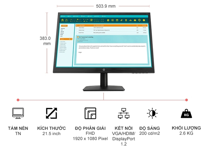 Màn hình vi tính HP N223V (1RM23AA) chính hãng tại Nguyễn Kim