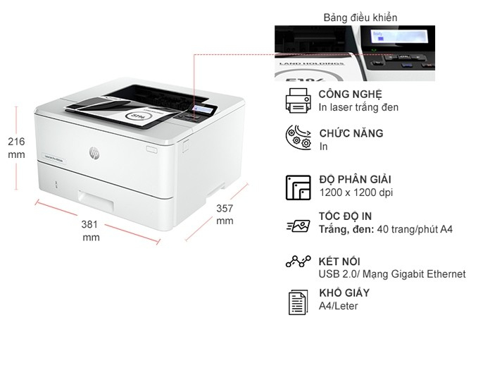 Máy In Đen Trắng HP LaserJet Pro 4003dn 3Y WTY_2Z609A Chính Hãng | Nguyễn Kim