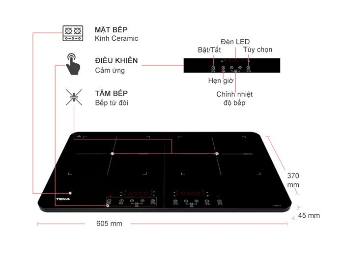 Bếp từ đôi Teka DS3502-P Chính Hãng, Giá Rẻ | Nguyễn Kim