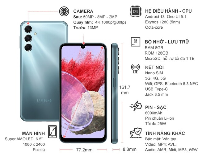 Điện Thoại Samsung Galaxy M34 5G Giá Rẻ, Chính Hãng | Nguyễn Kim