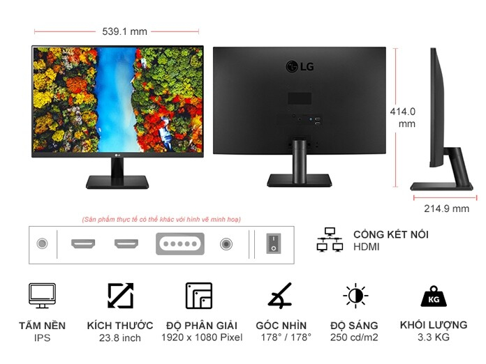 Màn Hình LG 23.8 inch 24MP500-B.ATV Giá Rẻ, Chính Hãng | Nguyễn Kim