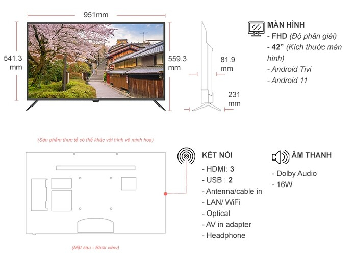 Android Tivi Sharp Full HD 42 inch 2T-C42EG2X Giá Rẻ | Nguyễn Kim