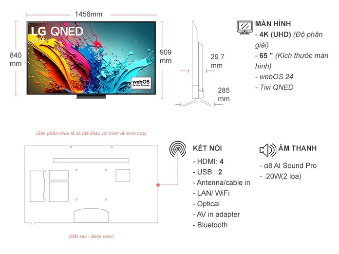 Smart Tivi QNED LG 4K 65 inch 65QNED86TSA.ATV Giá Rẻ, Chính Hãng ...