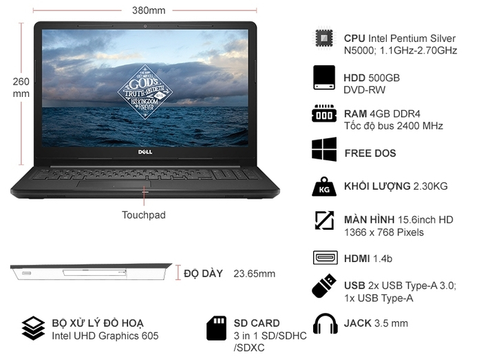 Laptop Dell Inspiron 15 3573 (70178837) | Nguyễn Kim