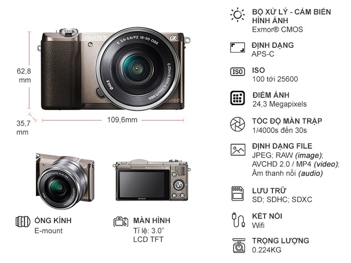 Máy ảnh KTS Ilce-5100L/TAP2 chất lượng tại Nguyễn Kim