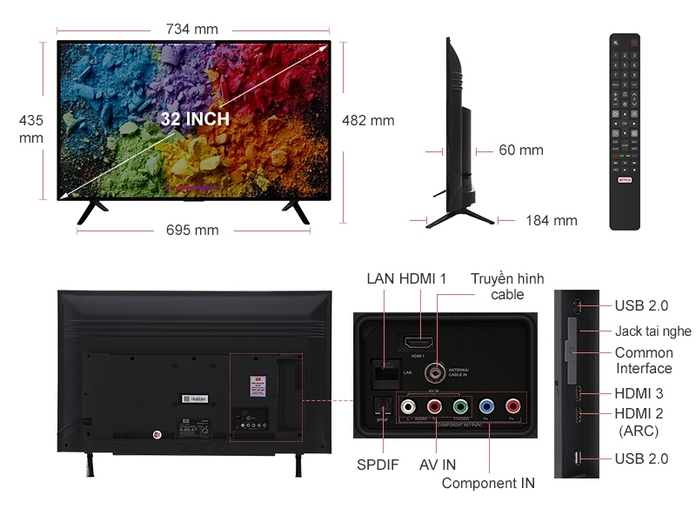 Smart tivi 32 inch TCL L32S62 chính hãng, giá rẻ Nguyễn Kim