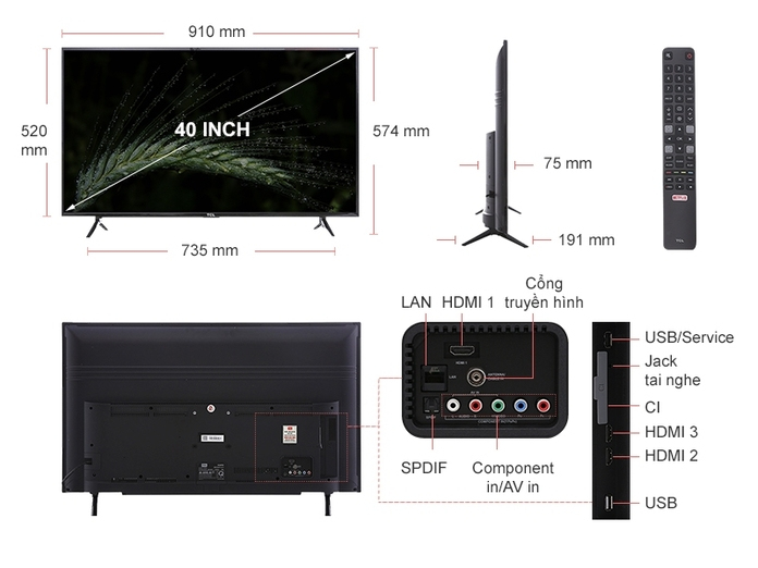 Smart Tivi LCL 40 inch L40S62 chính hãng giá tốt tại Nguyễn Kim