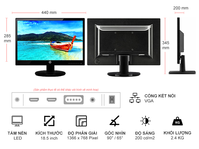 Màn Hình HP 19KA 18.5 Inch T3U82AA Giá Tốt | Nguyễn Kim