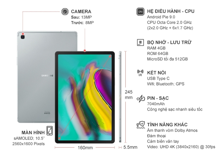 Máy tính bảng Samsung Galaxy Tab S5e 2019 đang được bán chính hãng tại ...