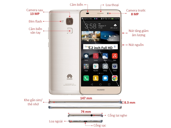 Huawei GR5 Mini Gold chính hãng, giá tốt | nguyenkim.com