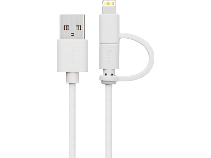 Cáp Poss 2 in 1 Light+M-USB PSMICRO-LWH tại Nguyễn Kim